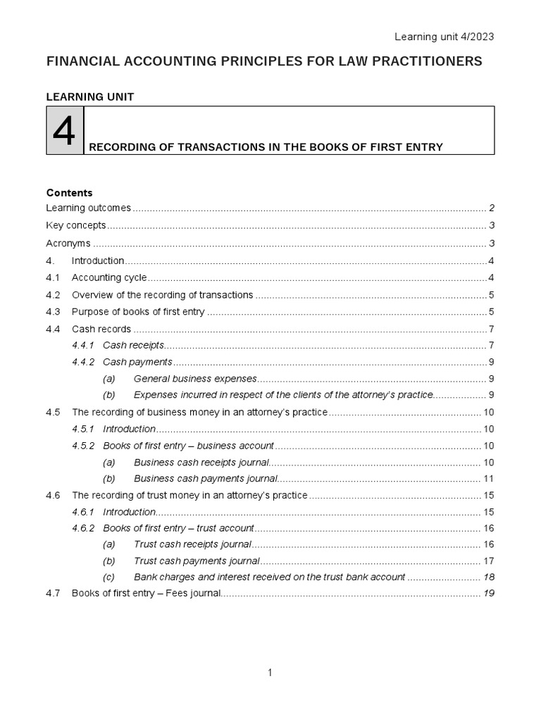 FAC1503 - 2023 - Learning Unit 4 | PDF
