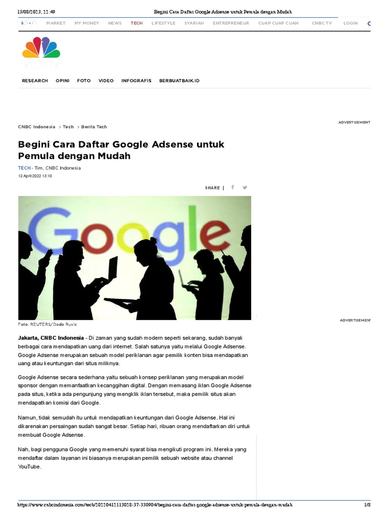 Begini Cara Daftar Google Adsense Untuk Pemula Dengan Mudah | PDF