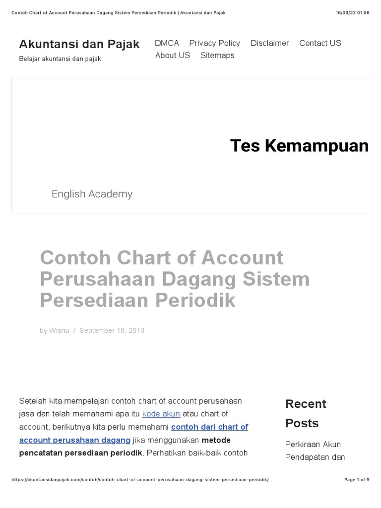 Contoh Chart Akun Perusahaan Dagang | PDF