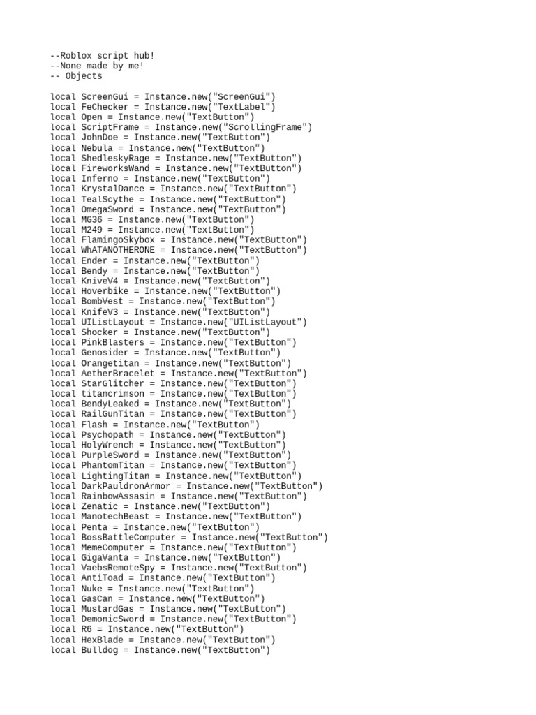 Roblox Script Hub | PDF