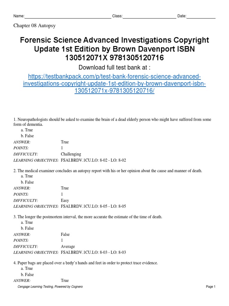 Forensic Science Advanced Investigations Copyright Update 1st Edition ...