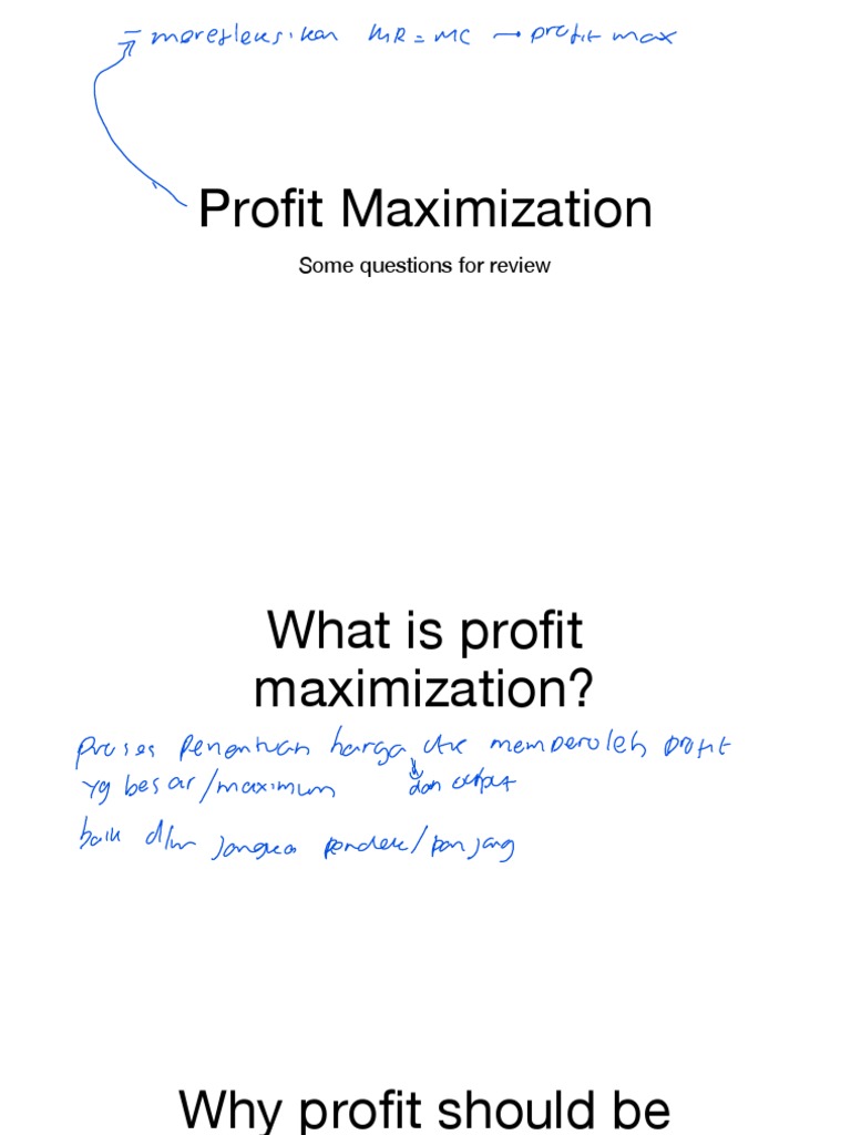 6 - Profit Maximization - Questions For Review | PDF | Business