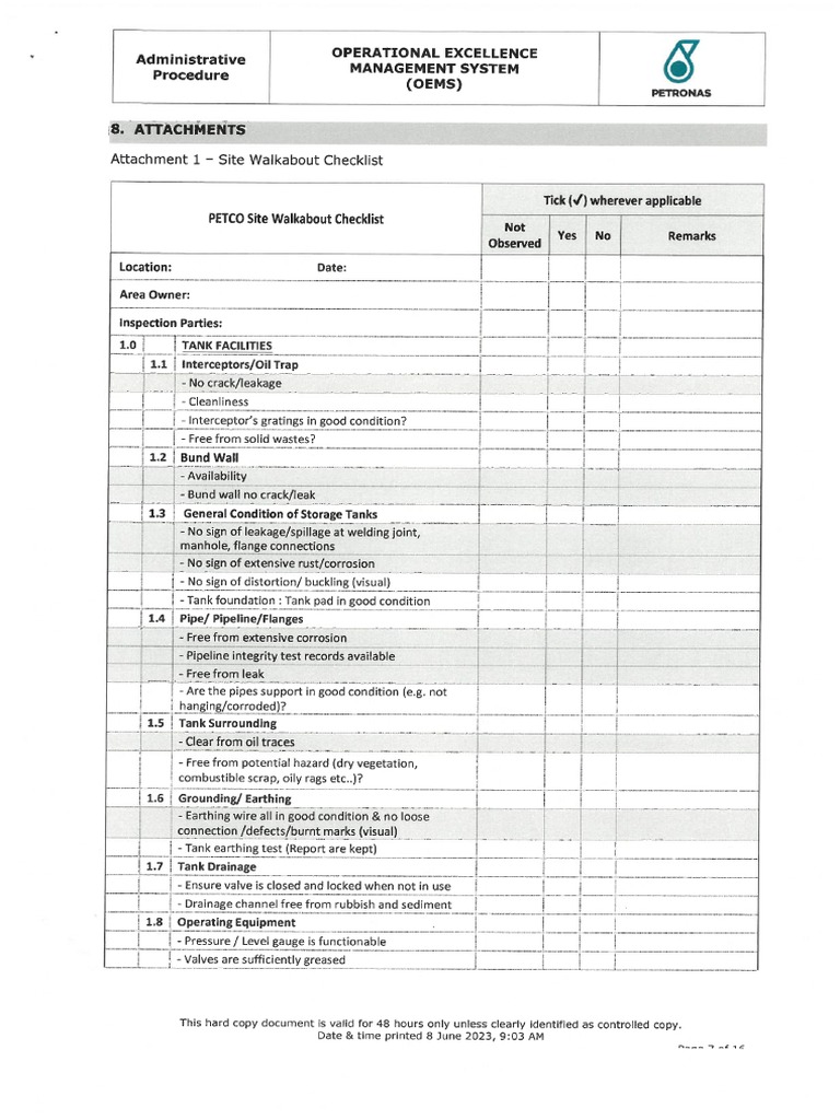 Petronas - Operational Excellence Management System | PDF