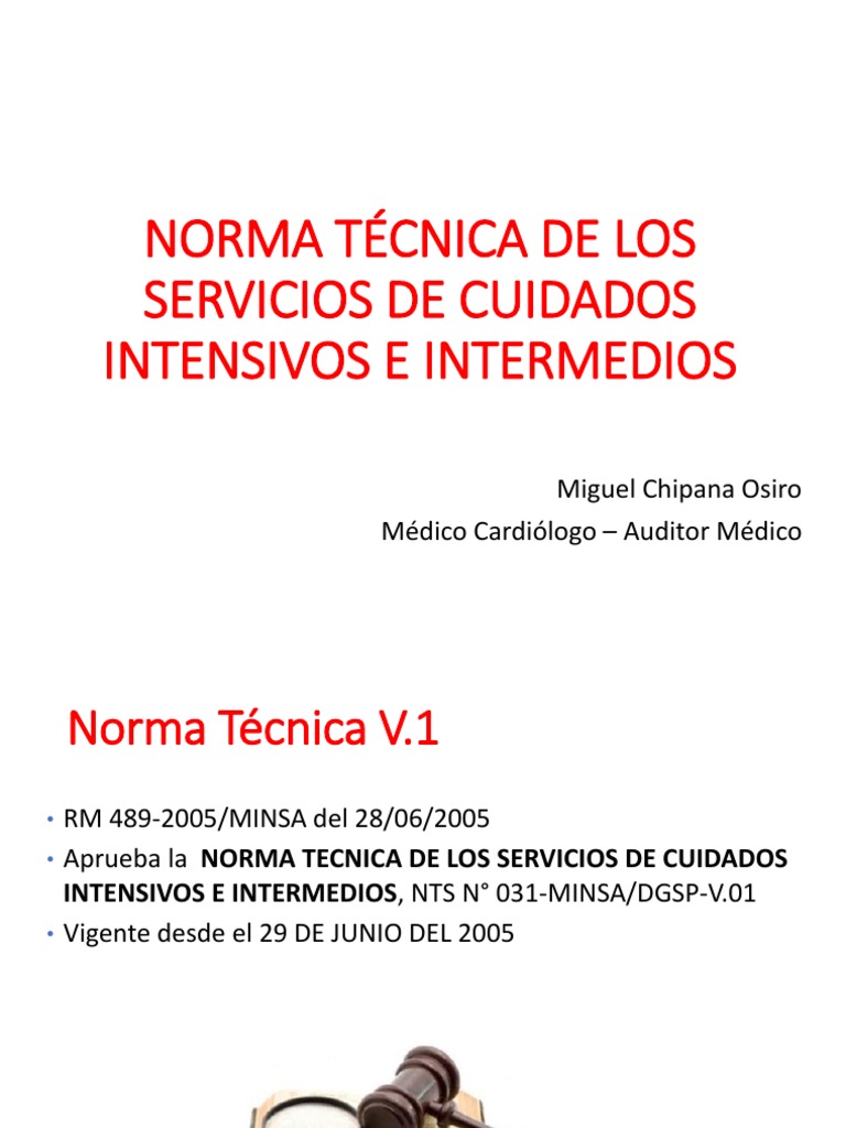 Norma Técnica de Los Servicios de Cuidados Intensivos | Descargar gratis PDF | Medicina de ...