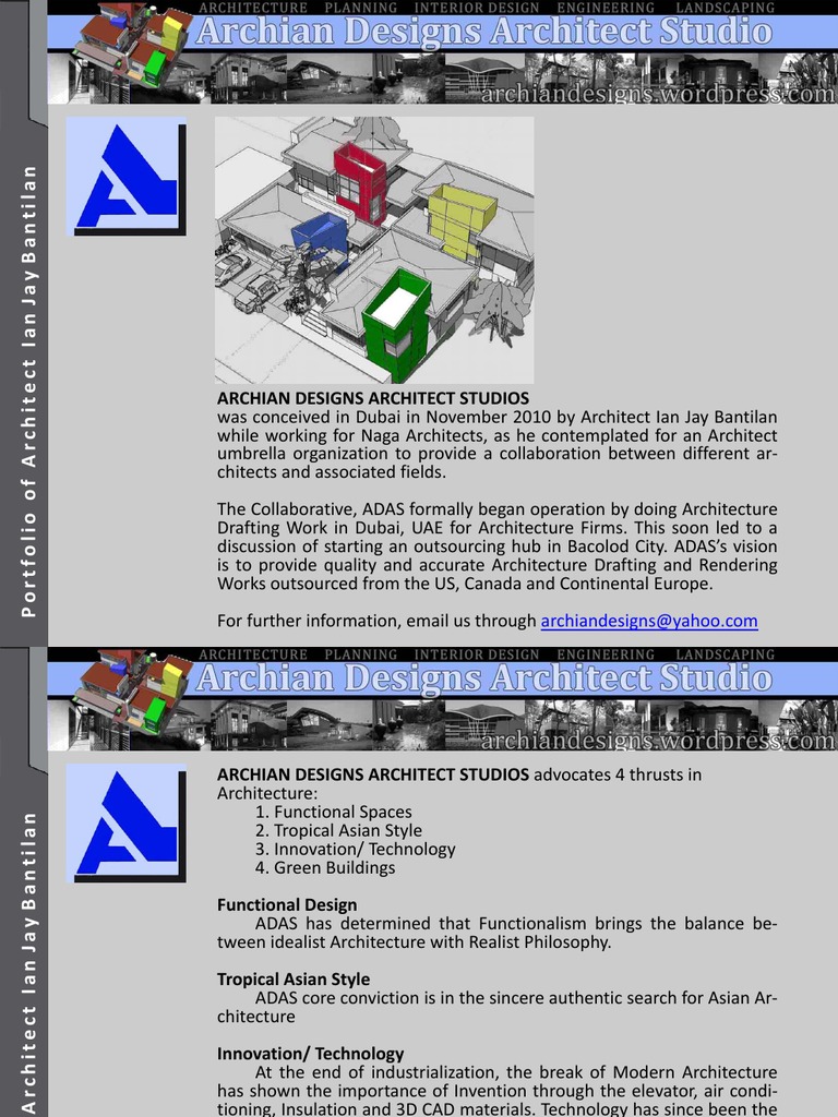 Filipino Architectural Portfolio of Ian Jay Bantilan | PDF | Architect ...