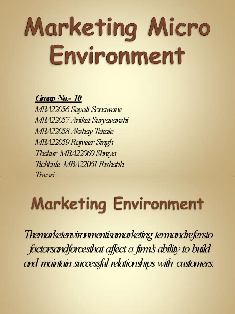 Micro Environment 2 | PDF | Marketing | Microeconomics