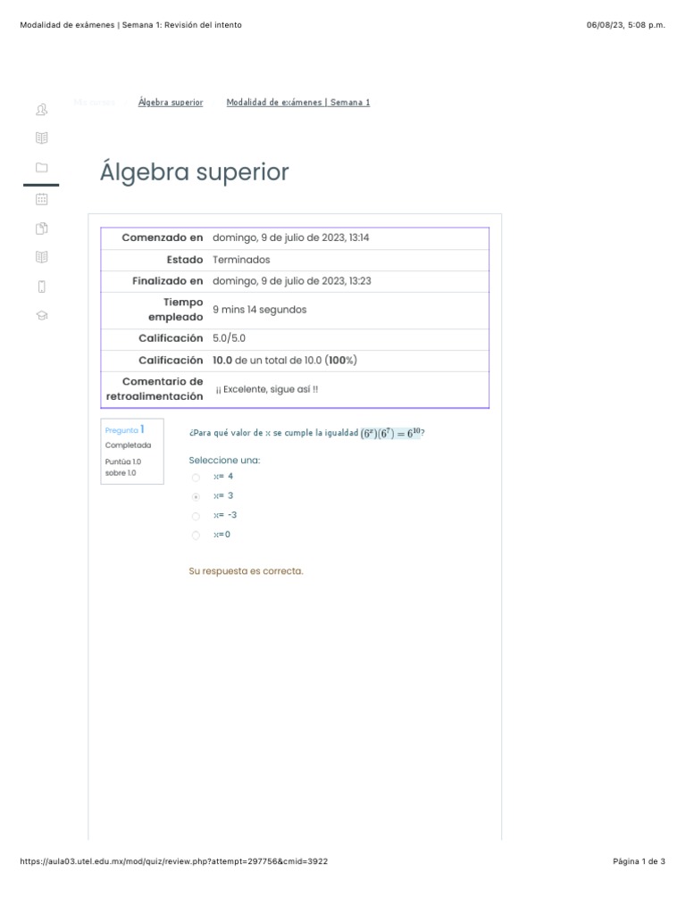 Resultados de Ejercicios de Álgebra | PDF