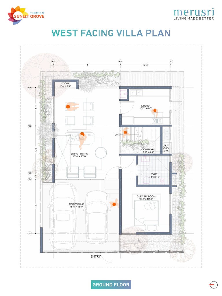 Merusri Sunlit Grove-West Facing Villa Plan | PDF