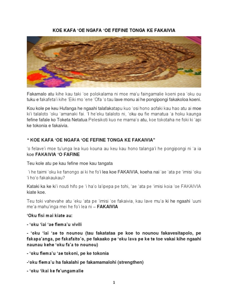 koe-kafa-e28098oe-ngafa-e28098oe-fefine-tonga-ke-fakaivia | PDF
