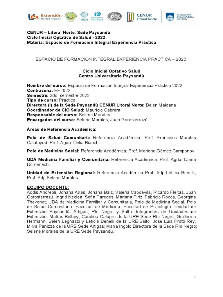 Programa Experiencia Práctica 2022 | PDF | Enseñando | Cartografía