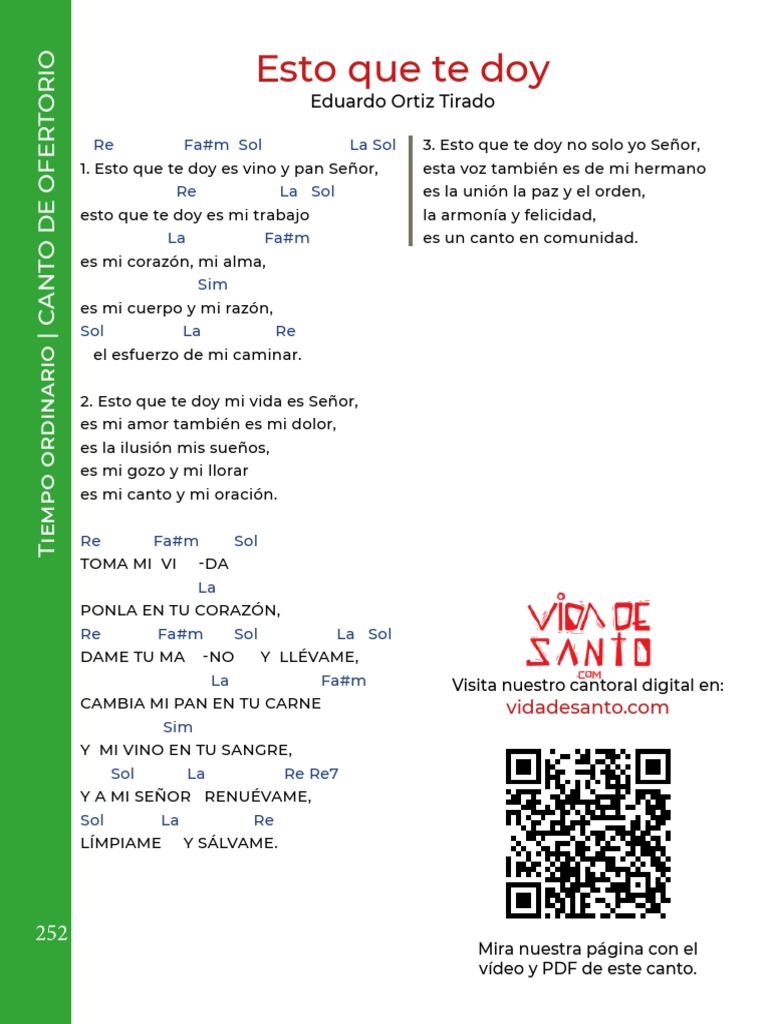 Esto que te doy: letra y acordes | PDF