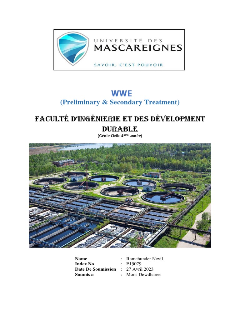 WWE Full-Time Ramchunder Nevil | PDF | Sewage Treatment | Anaerobic Digestion