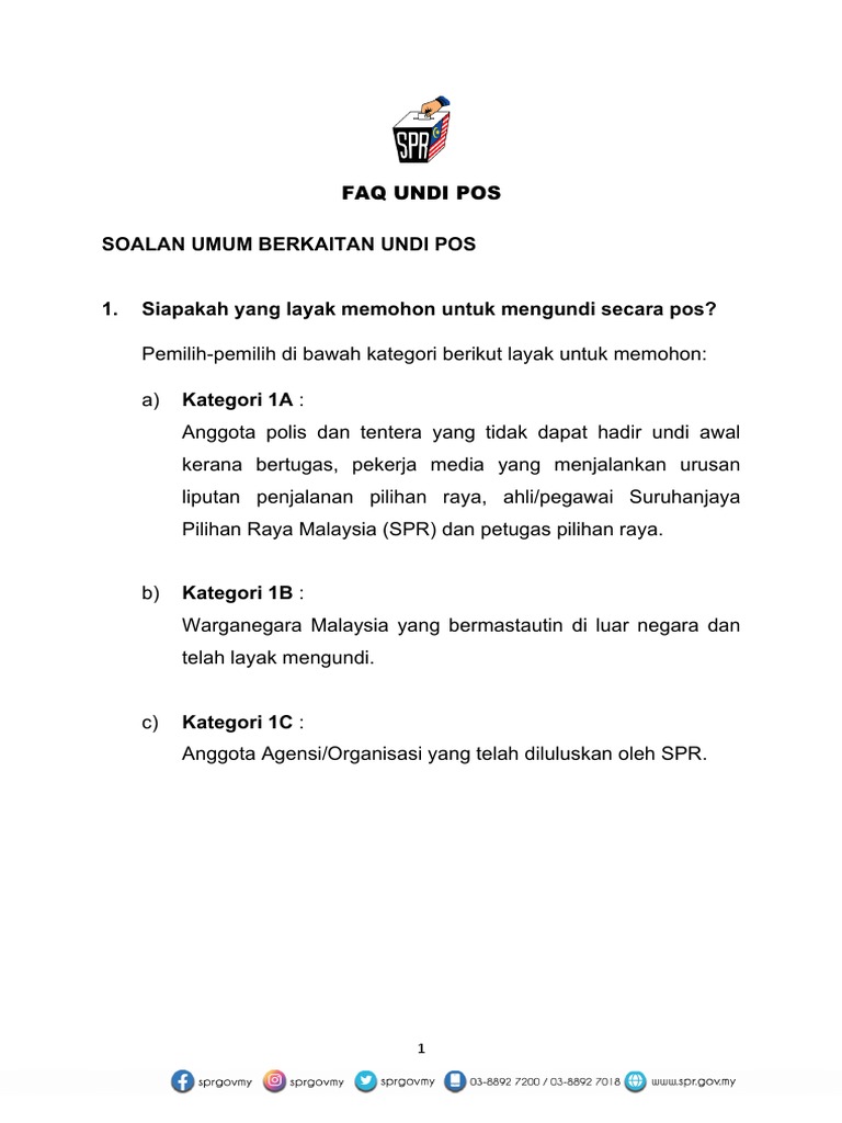 Faq Undi Pos Umum | PDF