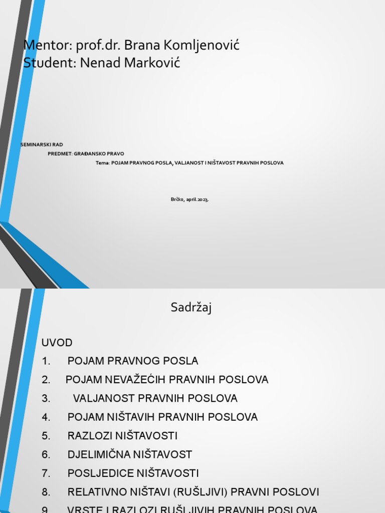 Prezentacija - Seminarski Rad | PDF