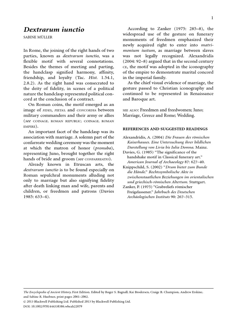 Roman Handshake: Symbolism and Significance | PDF | Roman Empire