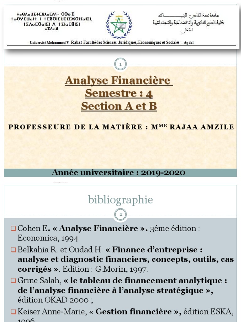 Cours Analyse Financiere S4 | PDF