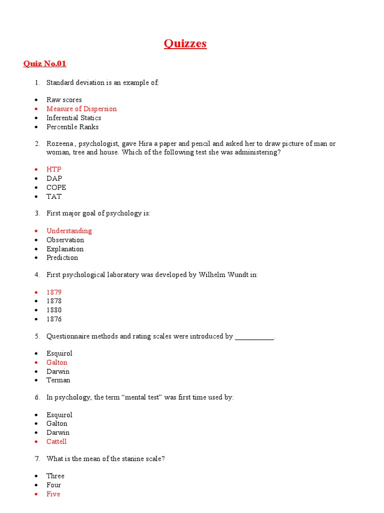 Psy631 QuizSubjective Mega File | PDF | Validity (Statistics) | Intelligence Quotient