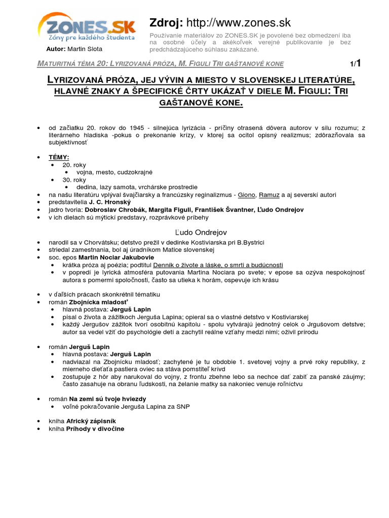 Lyrizovana Proza 3 Gastanove Kone | PDF