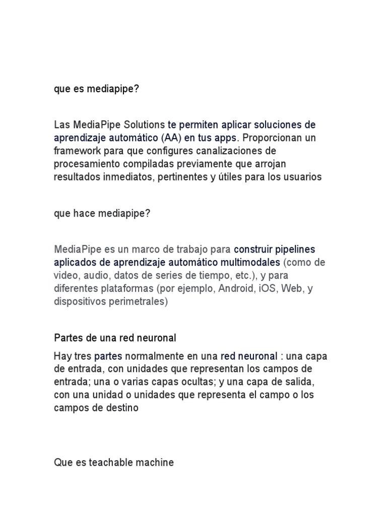 Introducción a MediaPipe y IA | PDF