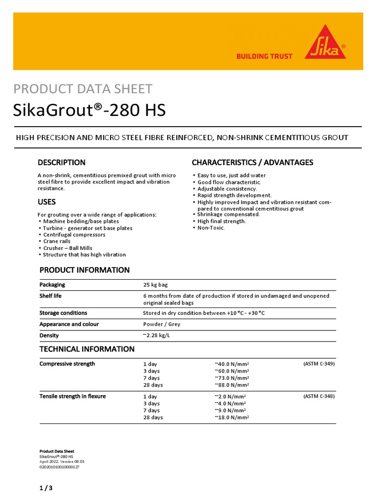 Sikagrout - 280 Hs | PDF