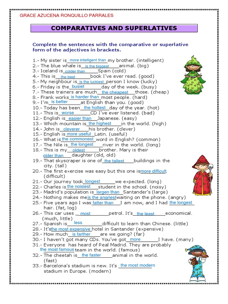 Comparative - Superlative | PDF | Linguistics