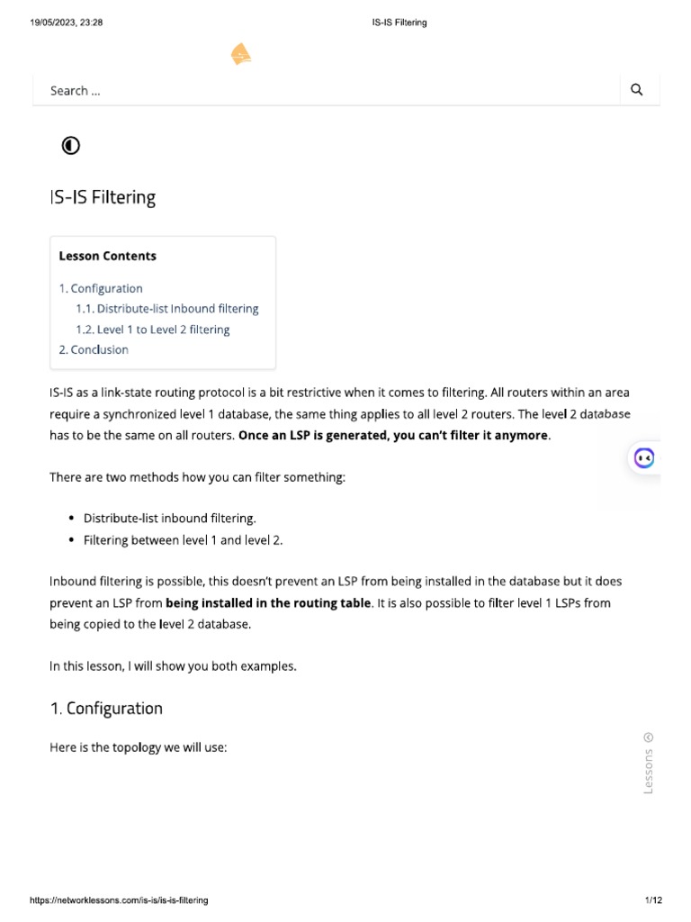IS-IS Filtering | PDF