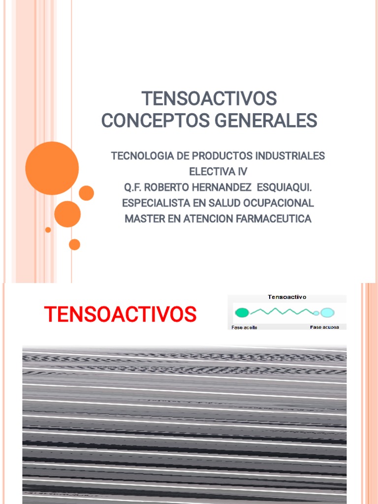 Tensoactivos Conceptos Generales | PDF