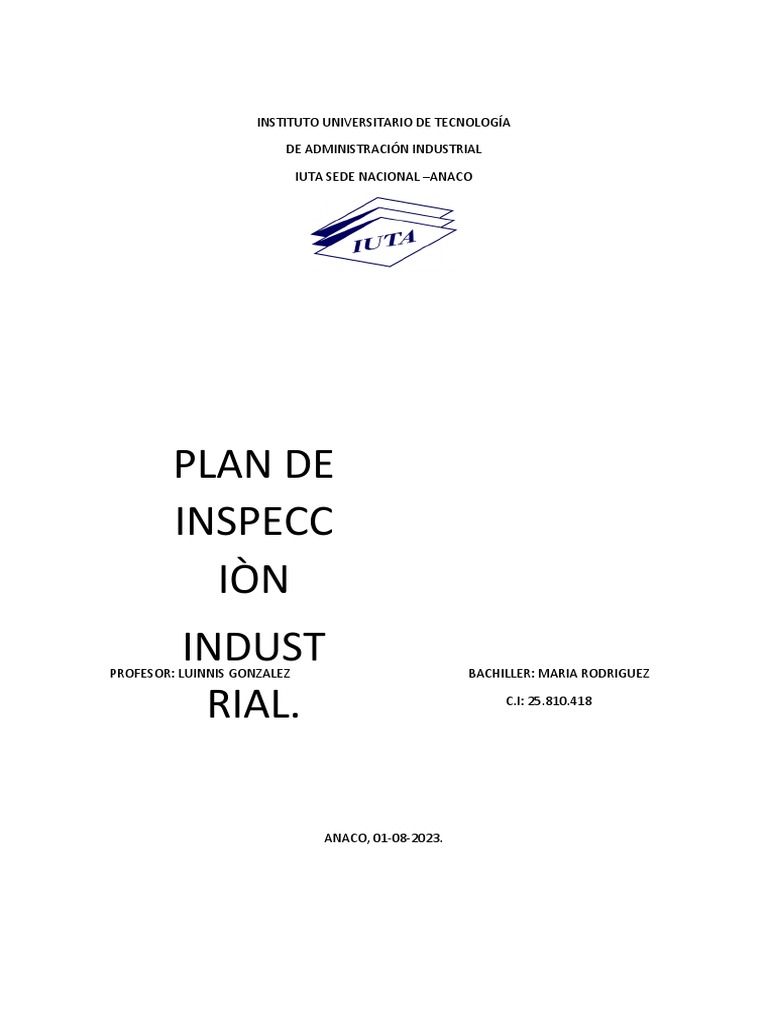Plan de Inspección Industrial y Seguridad | PDF