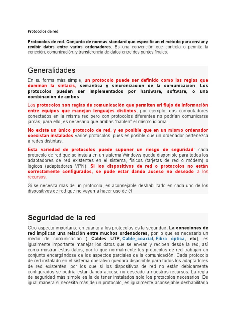 Introducción a Protocolos de Red | PDF | Métodos y materiales de ...