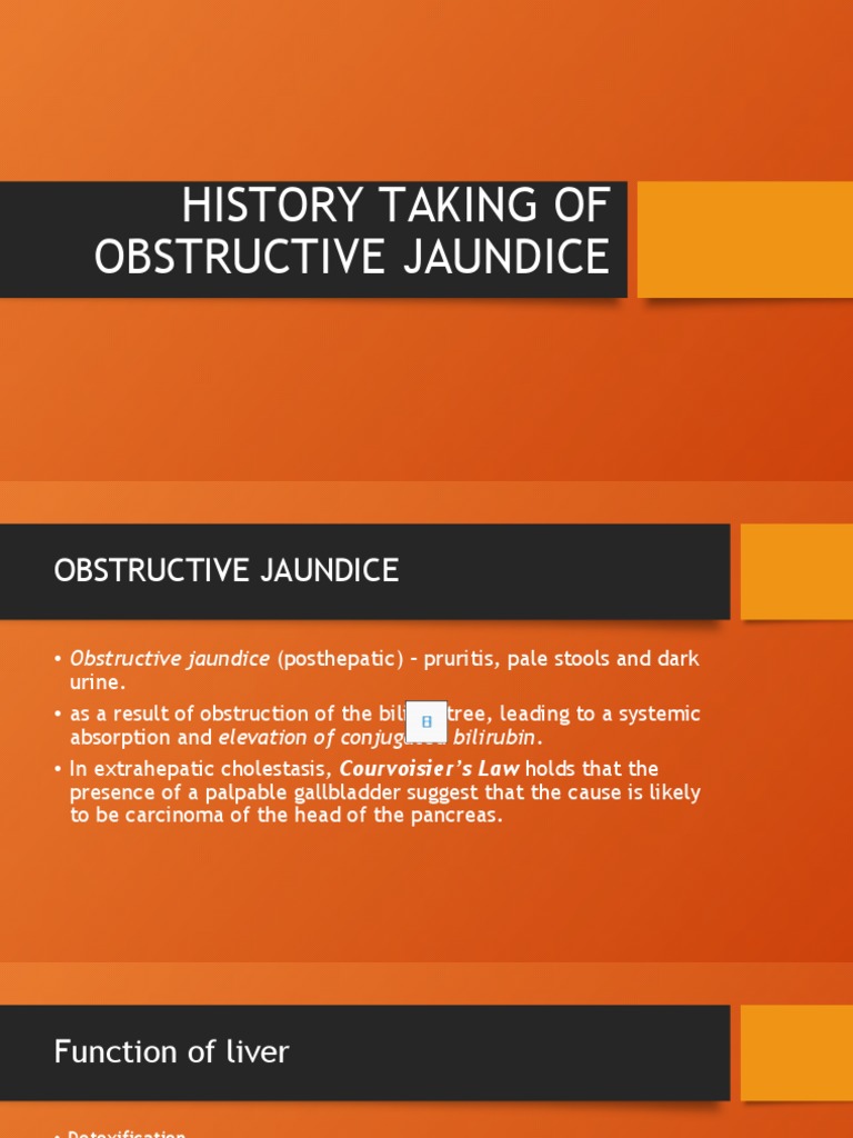 History Taking of Obstructive Jaundice | PDF