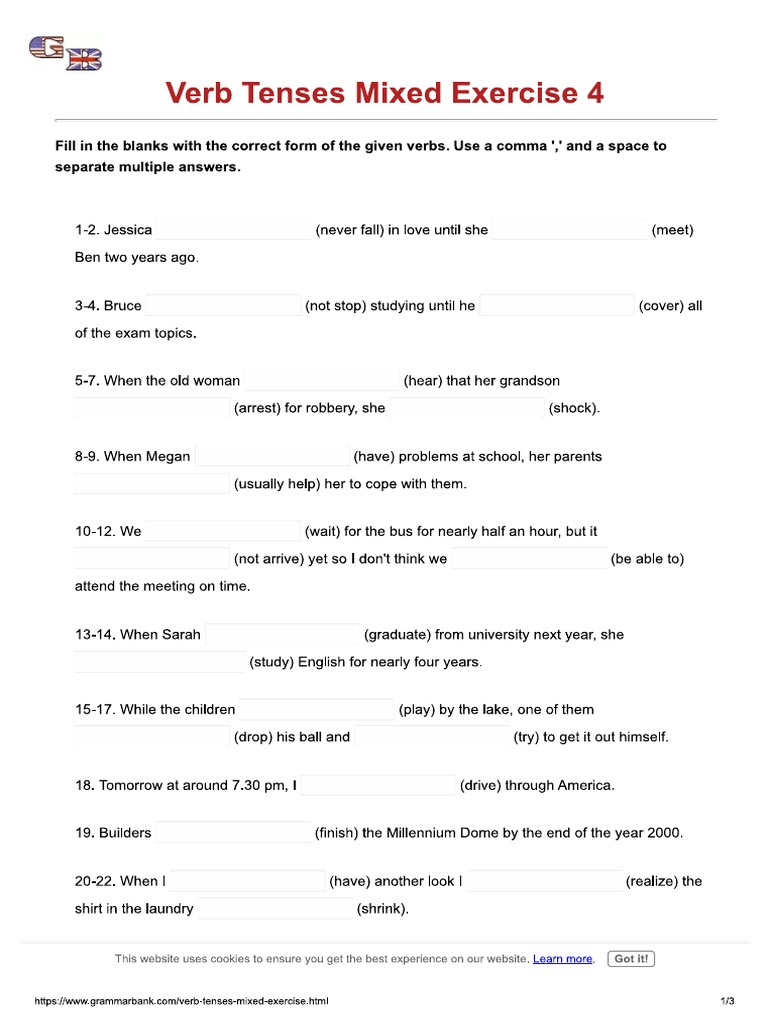 Mixed Verb Tenses 4 | PDF