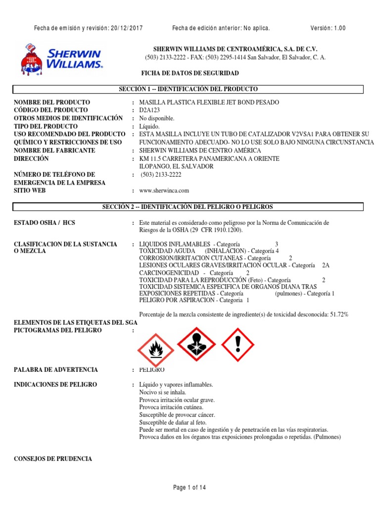 Masilla Plástica Jet Bond Pesado | PDF | Agua | Residuos