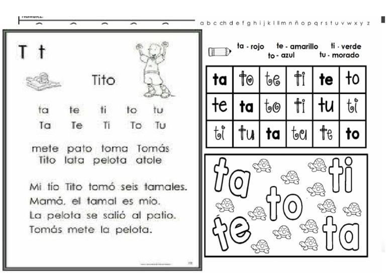 Ficha de Comunicación Primero C-2023 Letra T | PDF