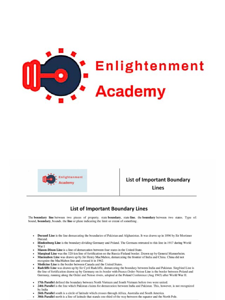 List of Important Boundaries | PDF