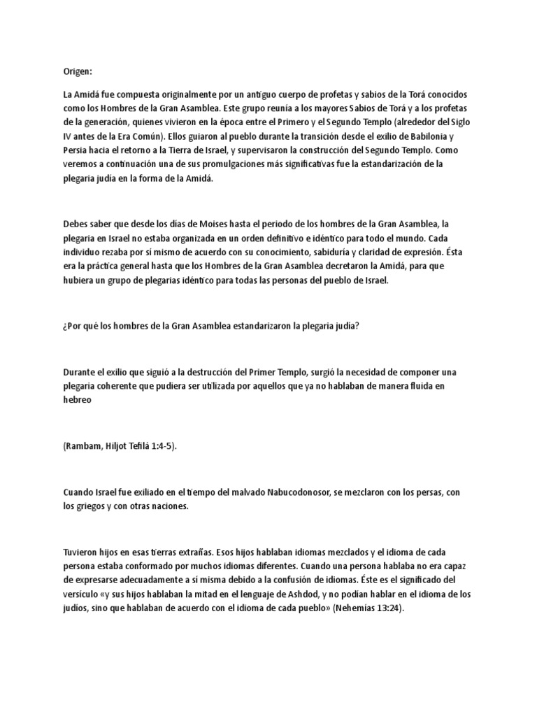 Historia y Significado de la Amidá | PDF | Oración | Judios