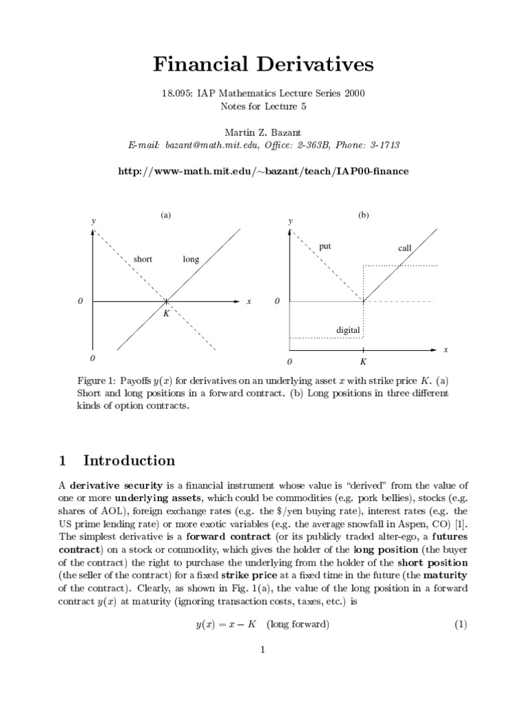 MIT Intro To Derivatives | PDF | Option (Finance) | Derivative (Finance)