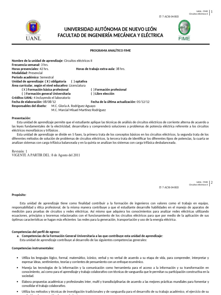 Circuitos Electricos Ii Fime Pdf