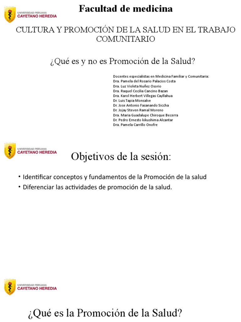 1ra. Clase-Qué Es y No Es Promoción de La Salud | PDF | Relaciones personales, crianza y ...