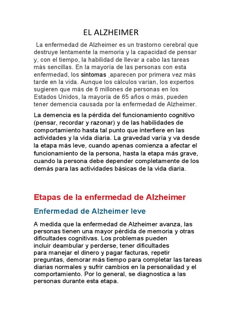 El Alzheimer | PDF