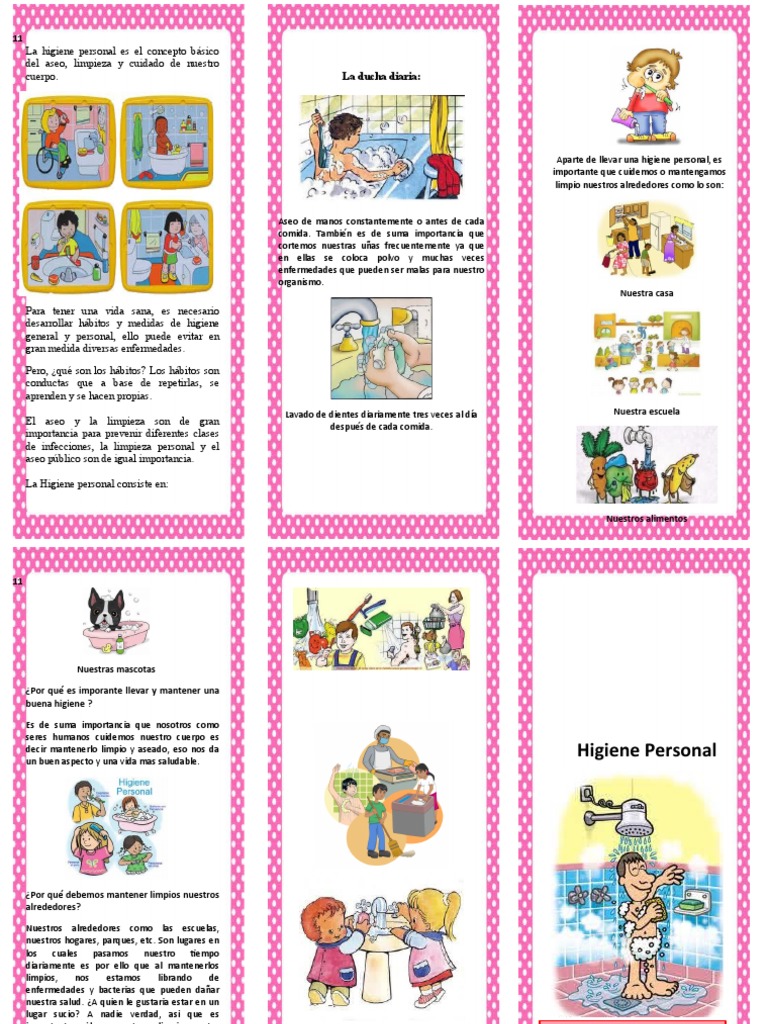 Triptico de La Higiene Personal 4 | PDF | Higiene | Medicina