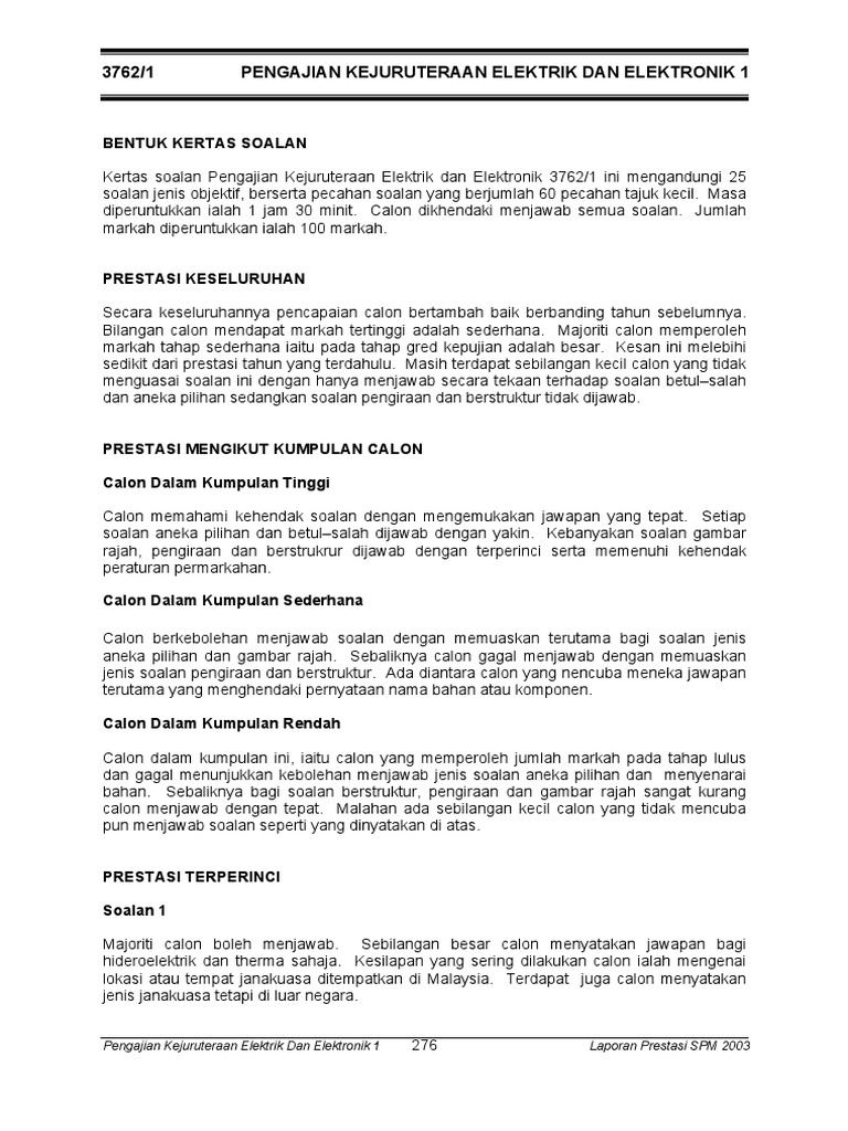 Pengajian Kejuruteraan Elektrik & Elektronik 1 | PDF