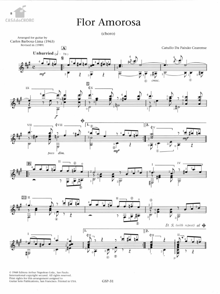 Flor Amorosa (Lá Maior) | PDF