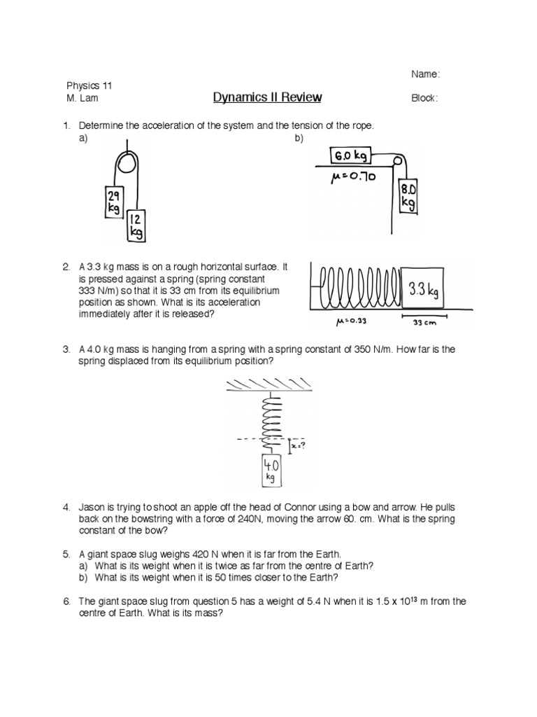 Dynamics Review II | PDF