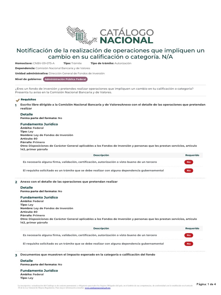 Trámite 8056 Homoclave CNBV-09-075-A | PDF