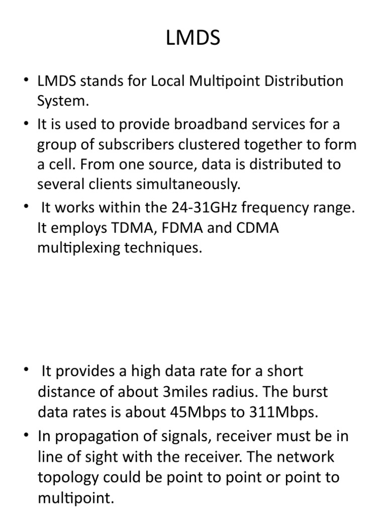 LMDS and MMDS | PDF
