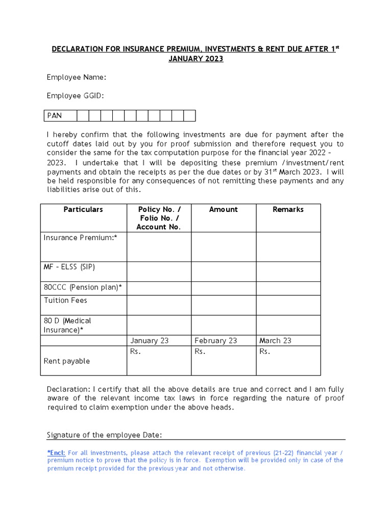 Self Declaration For Future Proof | PDF | Business | Finance & Money ...