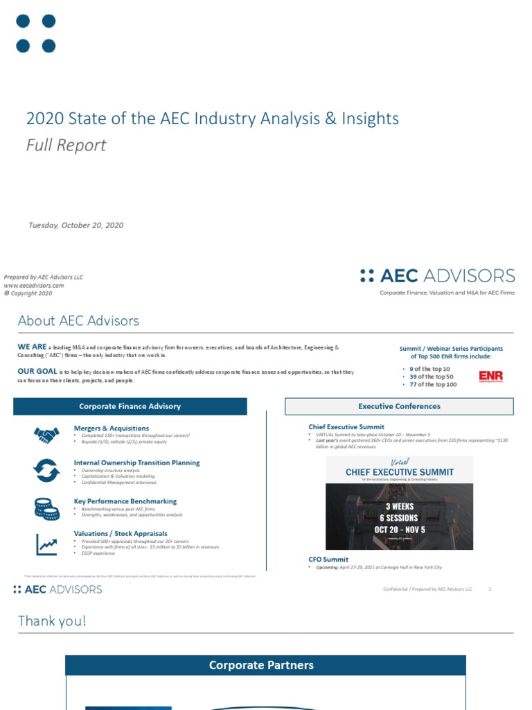 AEC Advisors 2020 State of The AEC Industry Analysis & Insights - Full ...