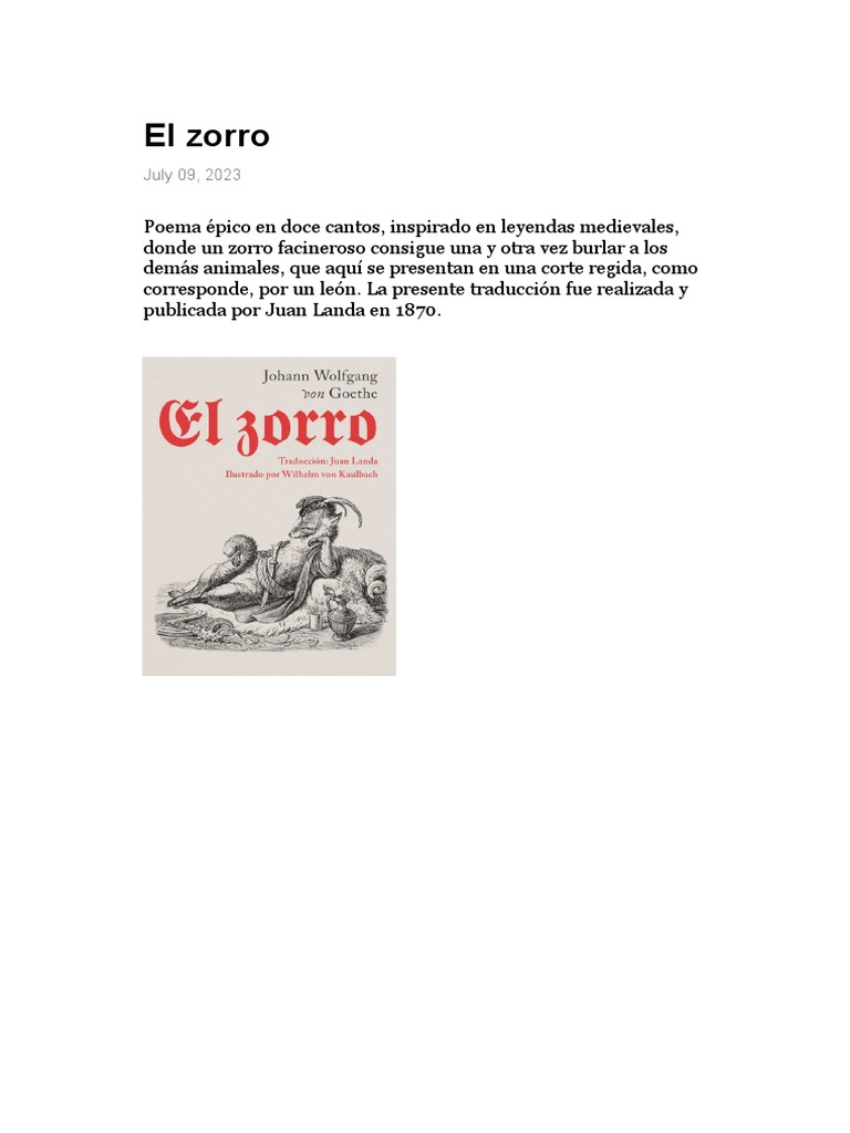 El Zorro | PDF
