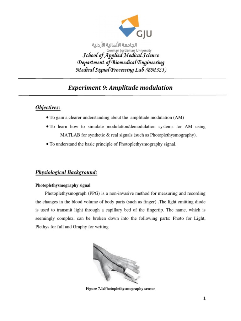 Amplitude Modulation in PPG Signals | PDF