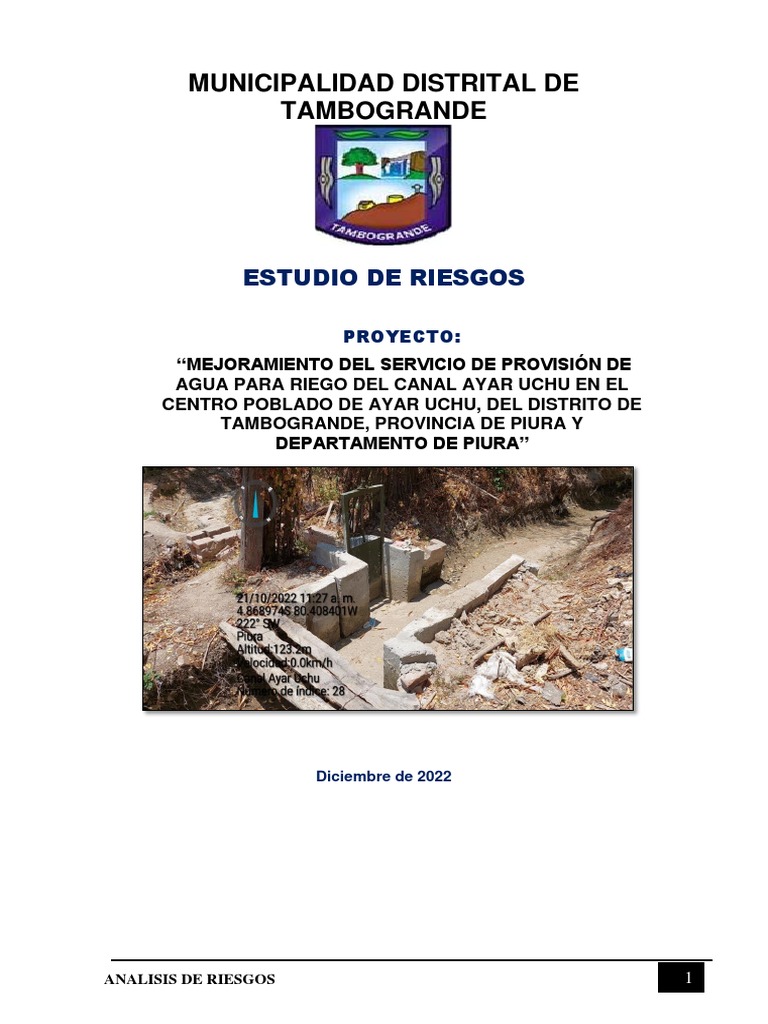 Analisis de Riesgos - Canal Ayar Uchu Final | PDF